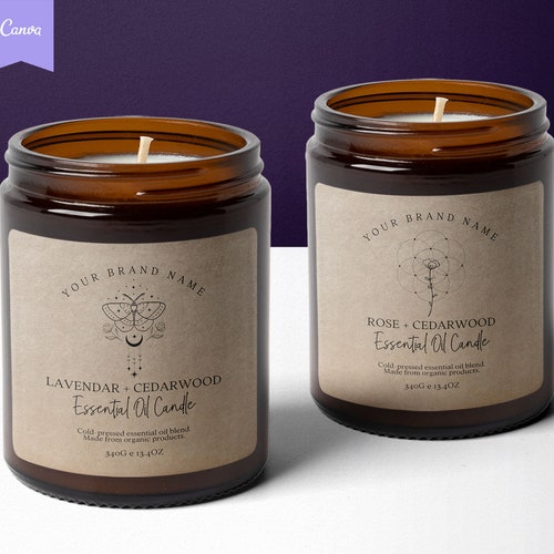 VINTAGE Boho Editable Candle Label APOTHECARY Candle Candle - Etsy