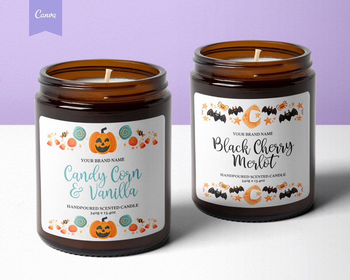 HALLOWEEN Editable Candle Label, SPOOKY Candle Label Design, Wax Melt ...