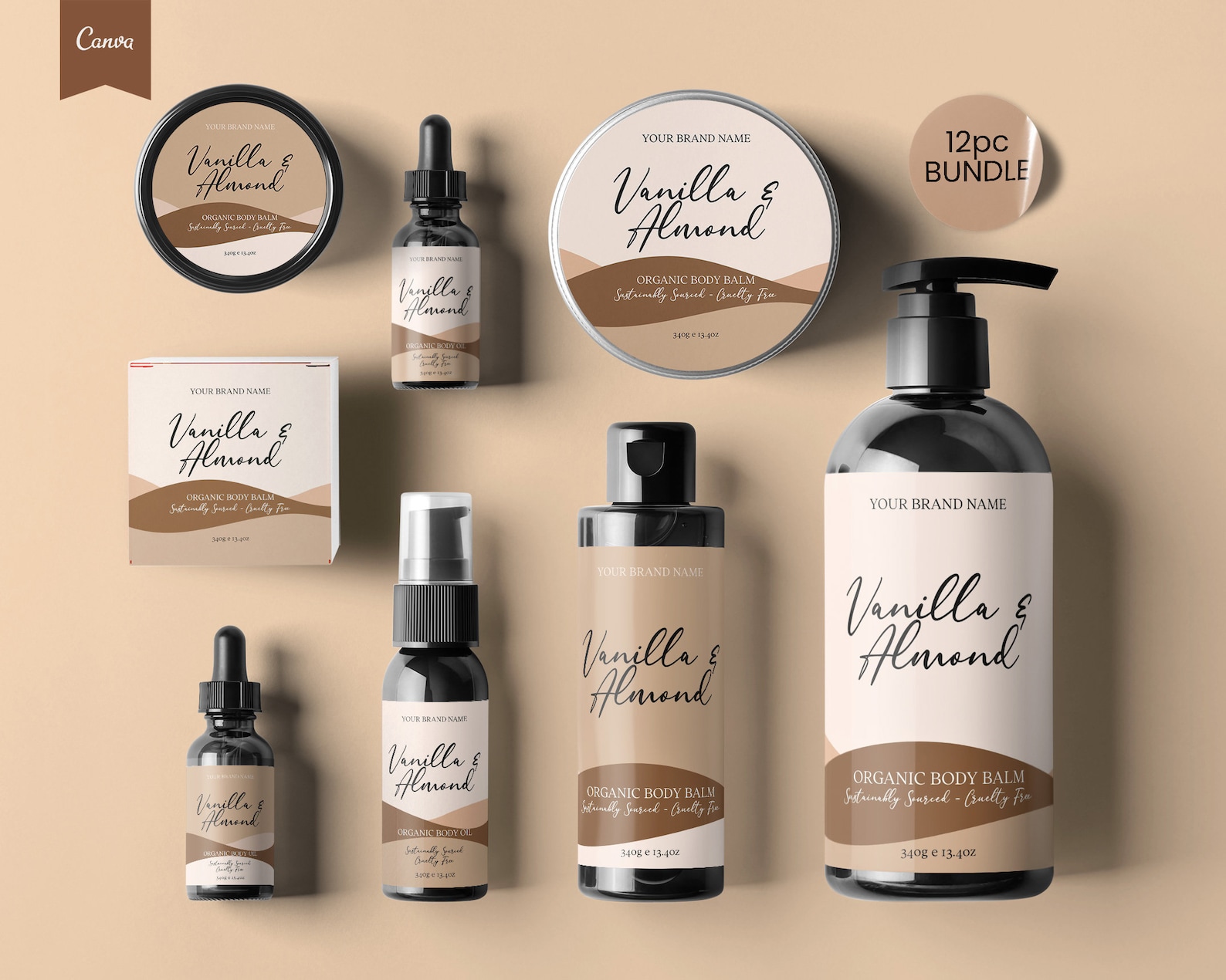 BOHO Editable Skin Care Labels, CUSTOM Product Label, Editable Cosmetic ...