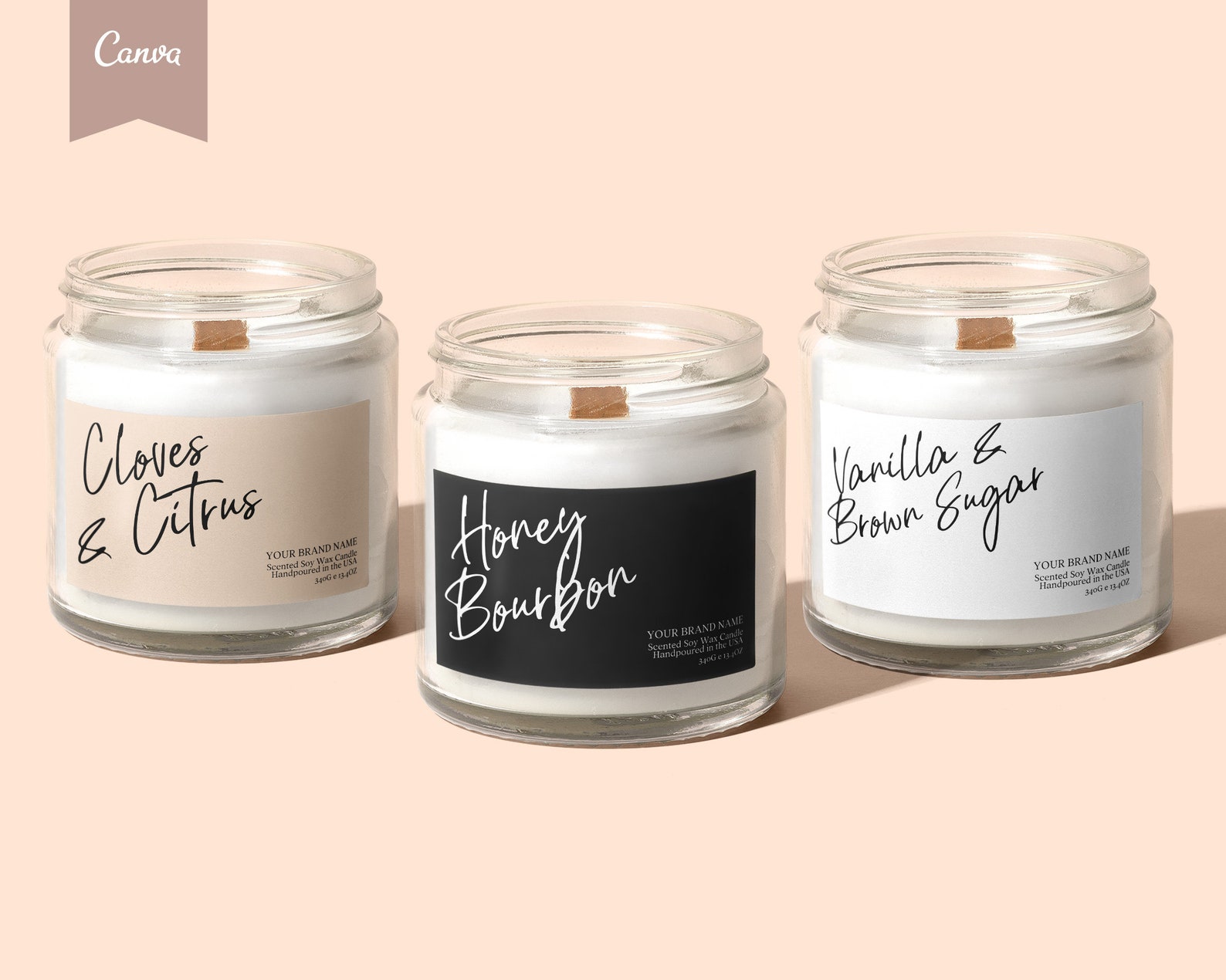 MODERN Editable Candle Label MINIMAL Candle Label Design - Etsy