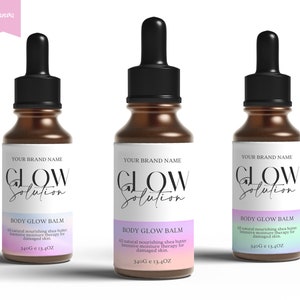 Modern GRADIENT Cosmetic Labels, Editable Body Product Labels, DIY ...