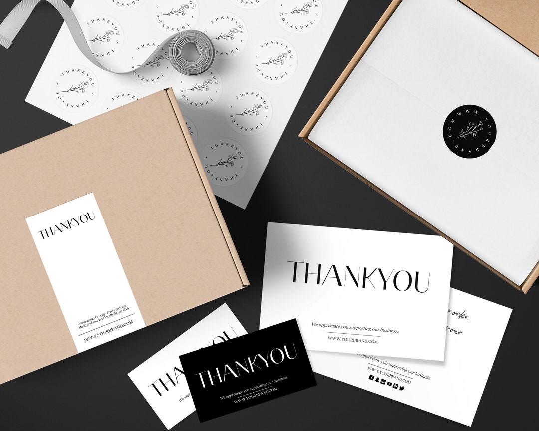 NEUTRAL Branded Packaging Templates, MINIMAL Editable Box Seal Template ...