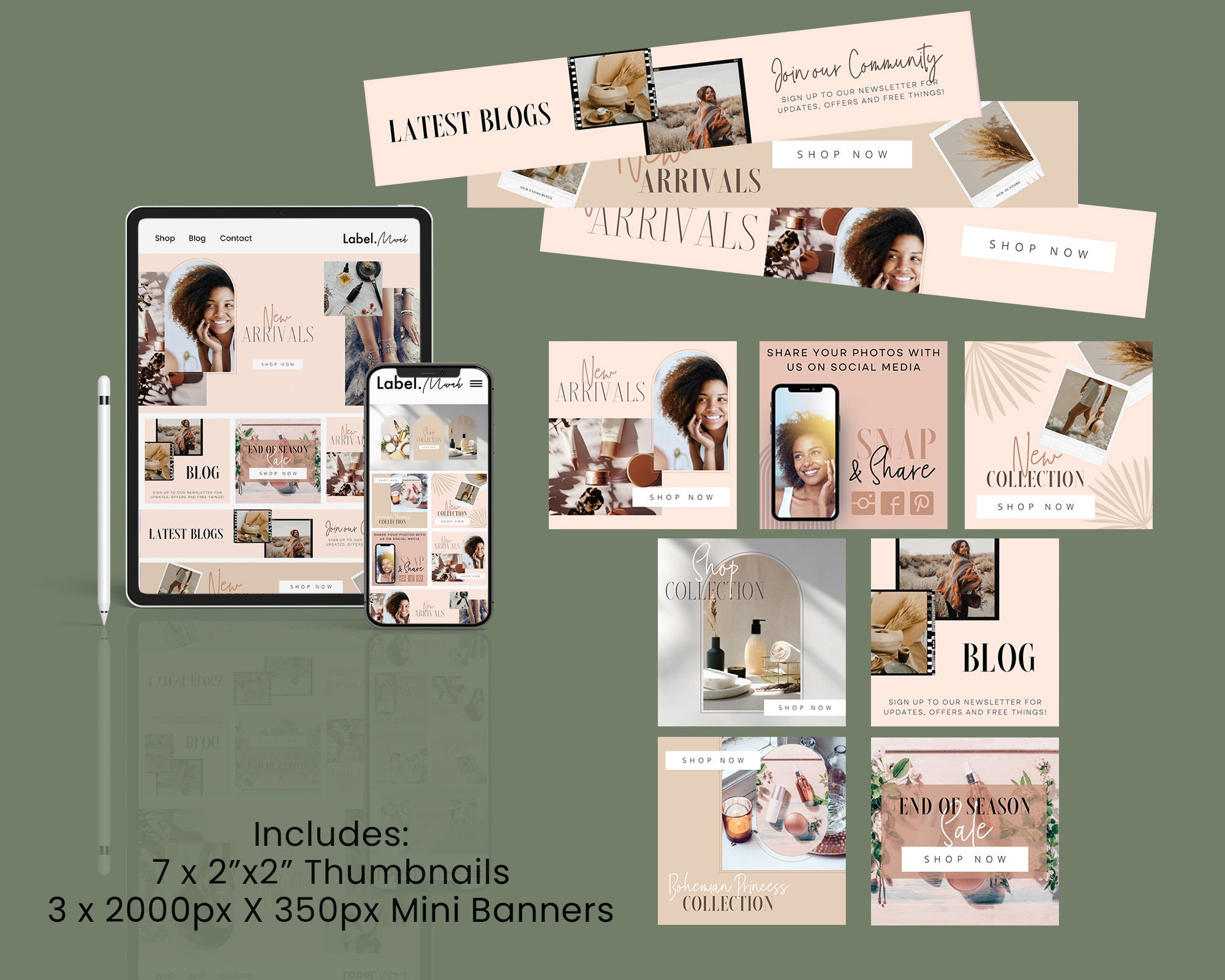 DIY Website Banner Templates CANVA Editable Banners Custom | Etsy