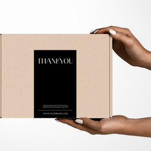 NEUTRAL Branded Packaging Templates, MINIMAL Editable Box Seal Template ...