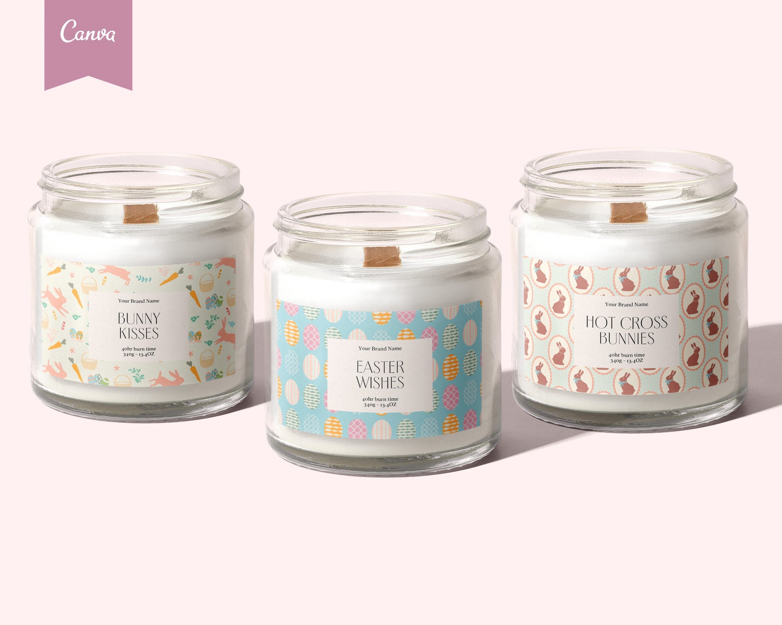 SPRING Editable Candle Label EASTER Candle Label Design - Etsy