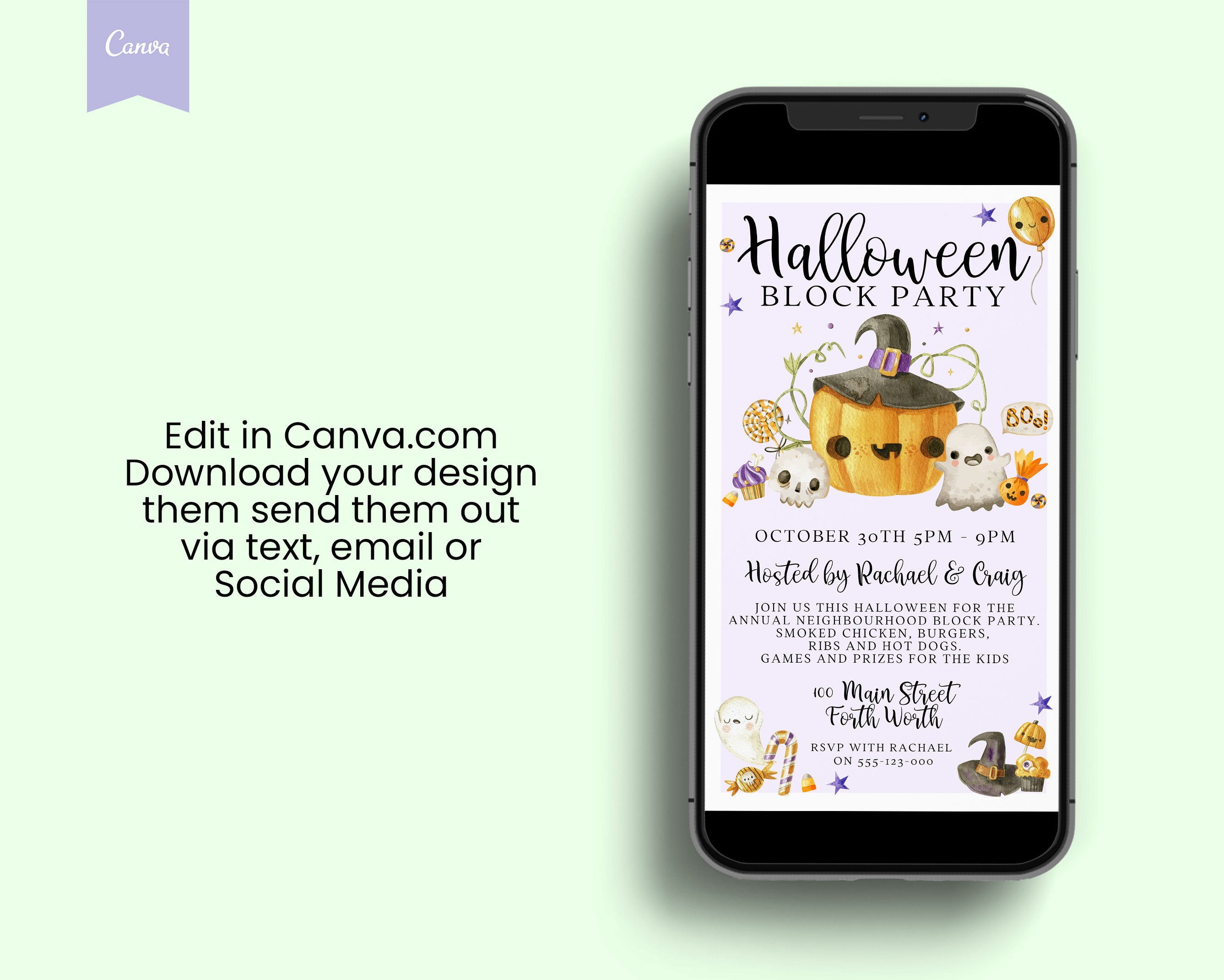 HALLOWEEN Editable Flyer DIY Block Party Flyer Diy Template - Etsy