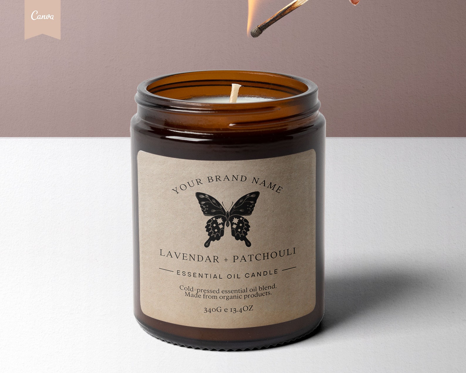 VINTAGE Boho Editable Candle Label, APOTHECARY Candle Label Design ...