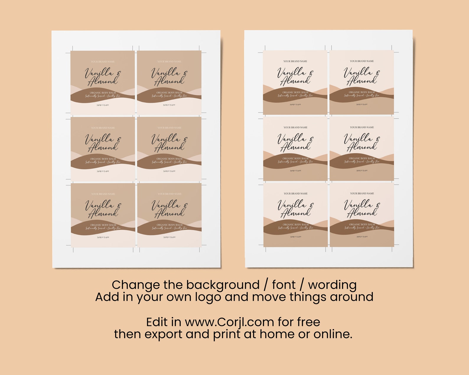 BOHO Editable Skin Care Labels CUSTOM Product Label Editable - Etsy ...