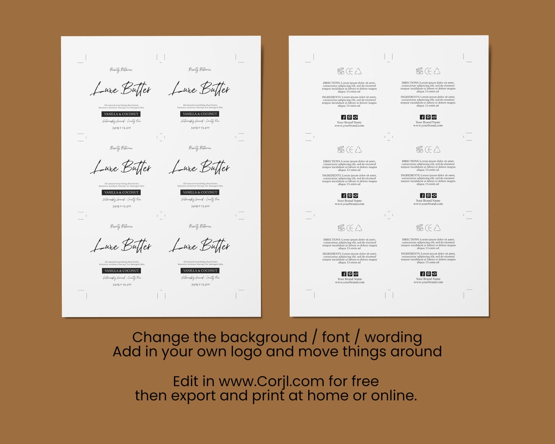 Editable Skin Care Labels CUSTOM product label Editable | Etsy