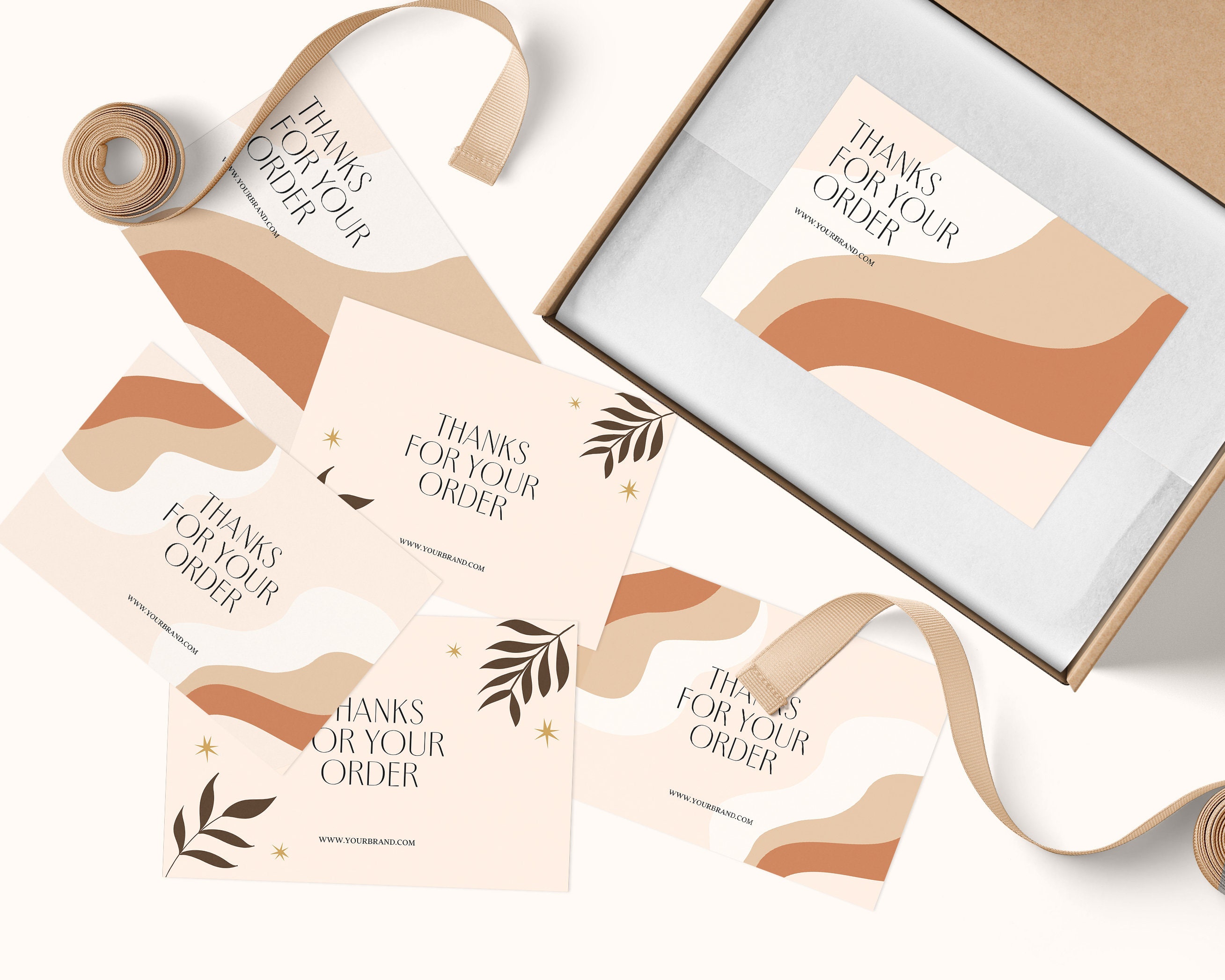 BOHO Branded Packaging Templates, Editable Template Bundle, Customer ...