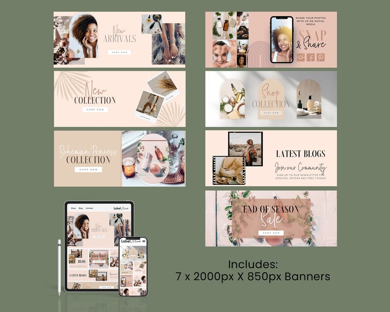 DIY Website Banner Templates CANVA Editable Banners Custom - Etsy