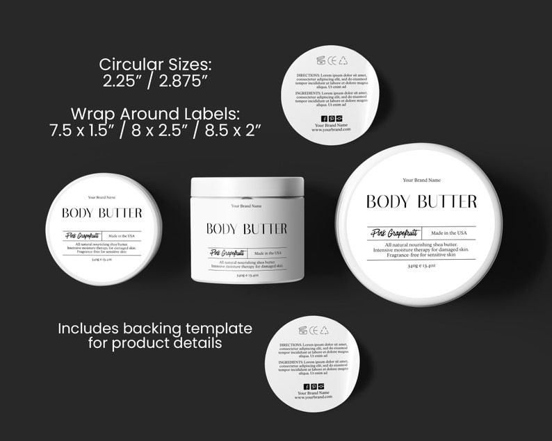 Editable Body Product Labels CANVA DIY Cosmetic Labels - Etsy