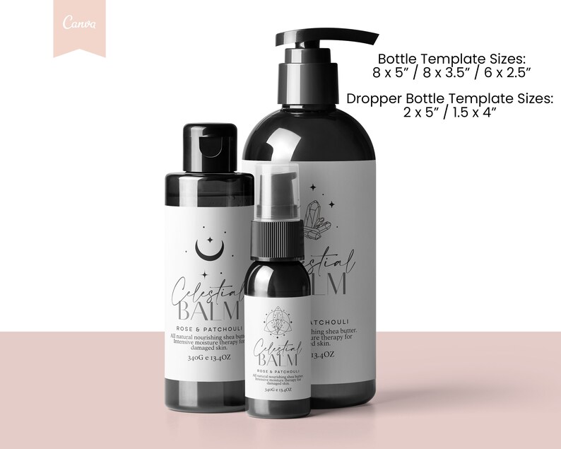 CELESTIAL Editable Skin Care Label, APOTHECARY Label, Custom Product ...