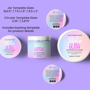 GRADIENT Editable Cosmetic Labels, Editable Body Product Labels, DIY ...