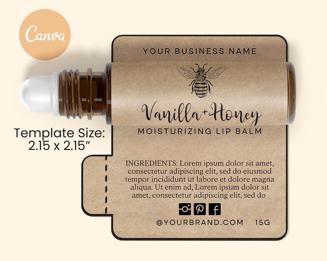 ORGANIC Editable Lip Balm Template, Diy Chapstick Label, Printable Lip ...