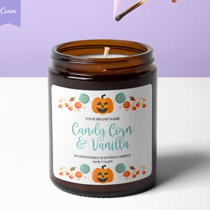 HALLOWEEN Editable Candle Label, SPOOKY Candle Label Design, Wax Melt ...