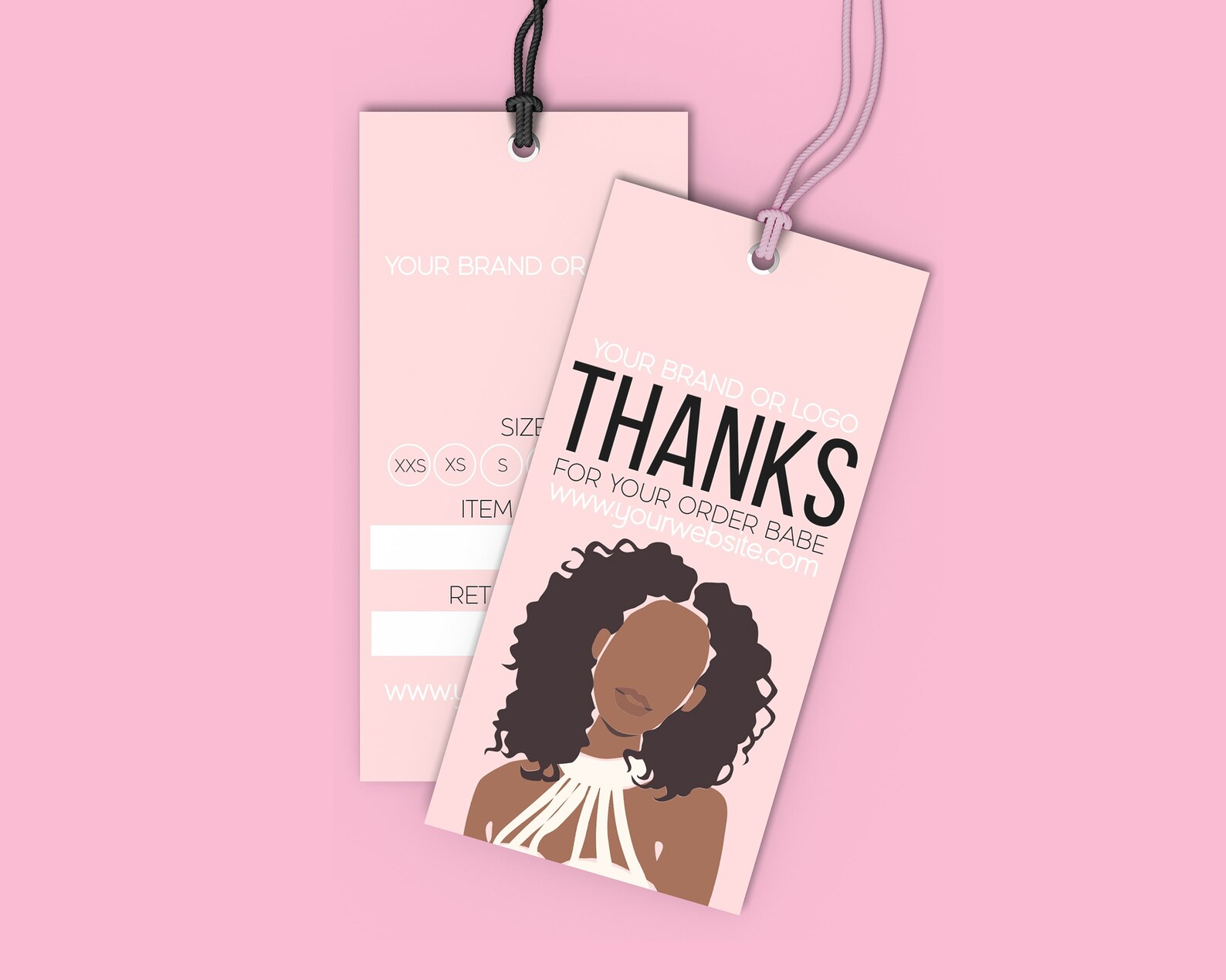 10 X Custom HANG TAGS, Small Business PINK Hang Tag, Boutique Clothing ...