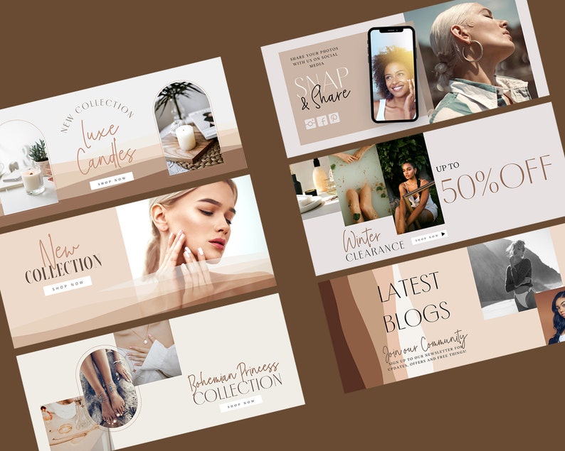 DIY Website Banner Templates CANVA Editable Banners Custom | Etsy