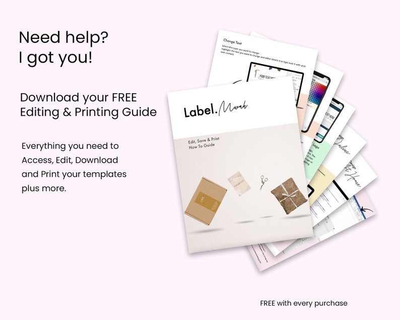 NEUTRAL Branded Packaging Templates MINIMAL Editable Box Seal | Etsy