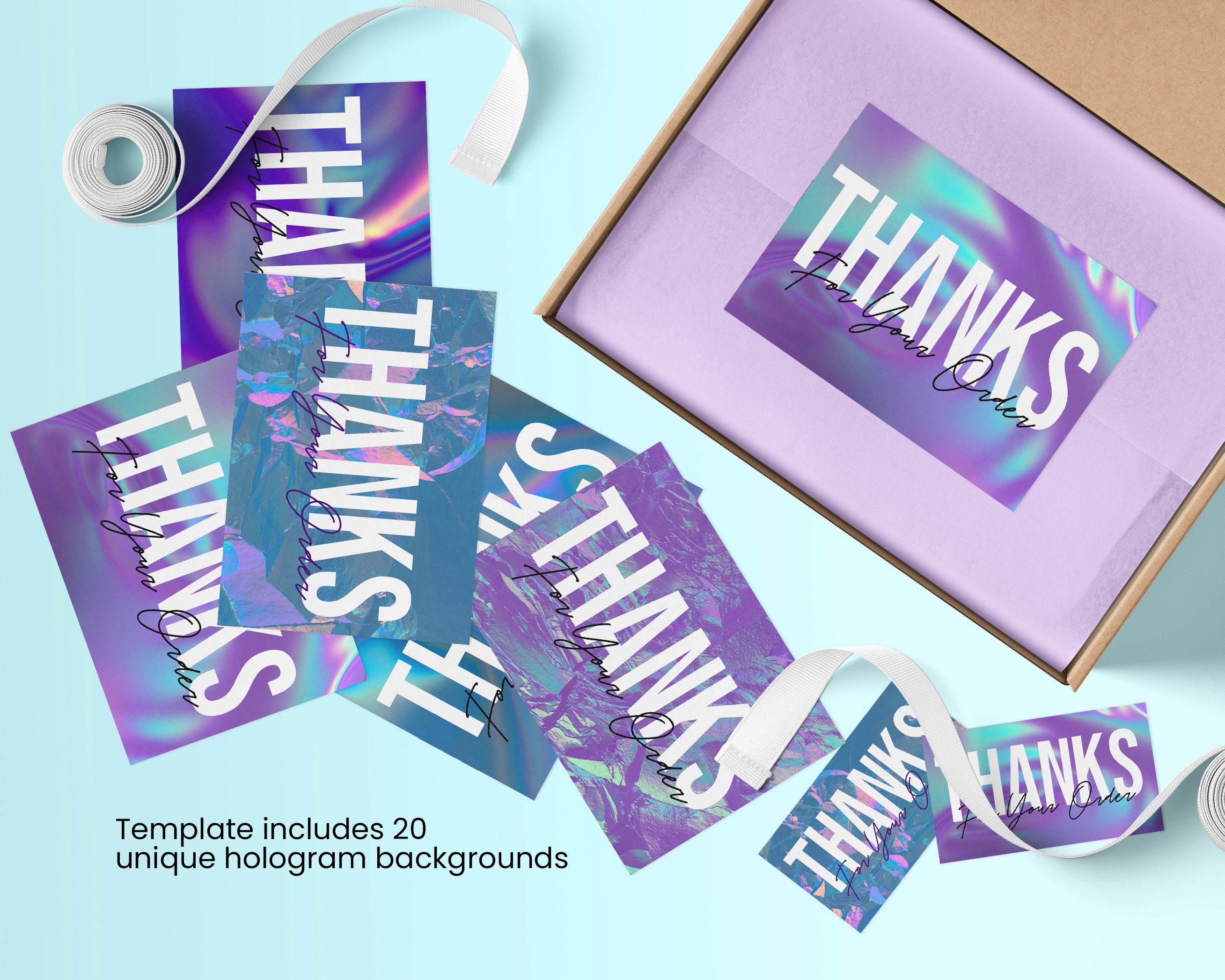 HOLOGRAM Branded Packaging Templates, Editable Branded Packaging ...