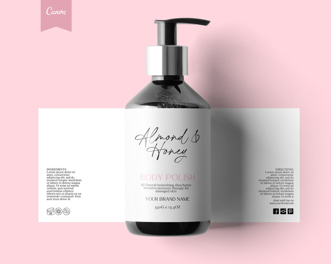 Editable Cosmetic Bottle Label Template, DIY Cosmetics Label, Cosmetics ...