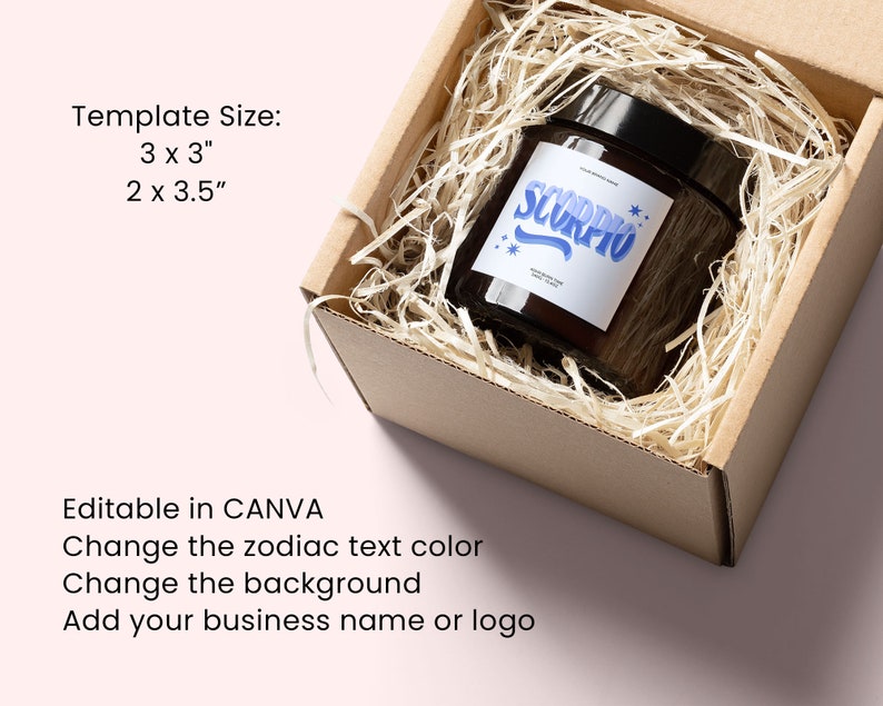 12 X HOROSCOPE Editable Candle Label, Zodiac Labels, Zodiac Sign Candle ...
