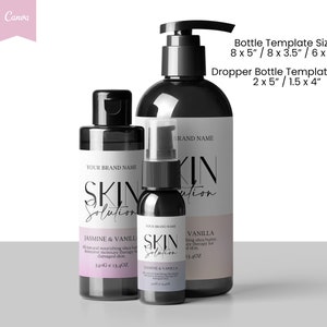 Modern GRADIENT Cosmetic Labels, Editable Body Product Labels, DIY ...