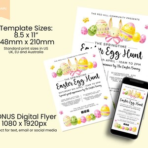 Editable EASTER Egg Hunt Flyer, DIY Flyer Template, Custom Invitation ...