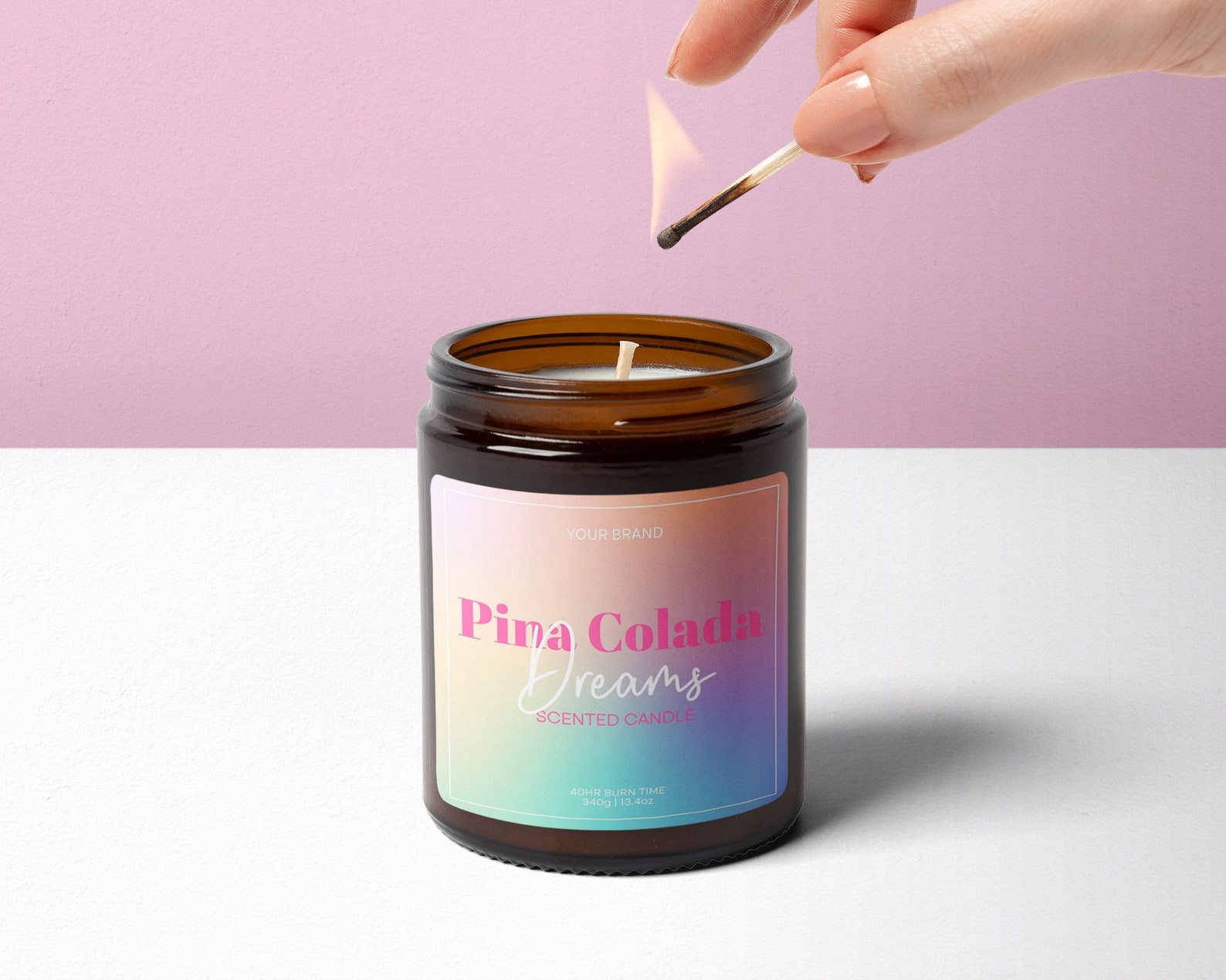 GRADIENT Editable Candle Label, Candle Label Design, Candle Sticker ...