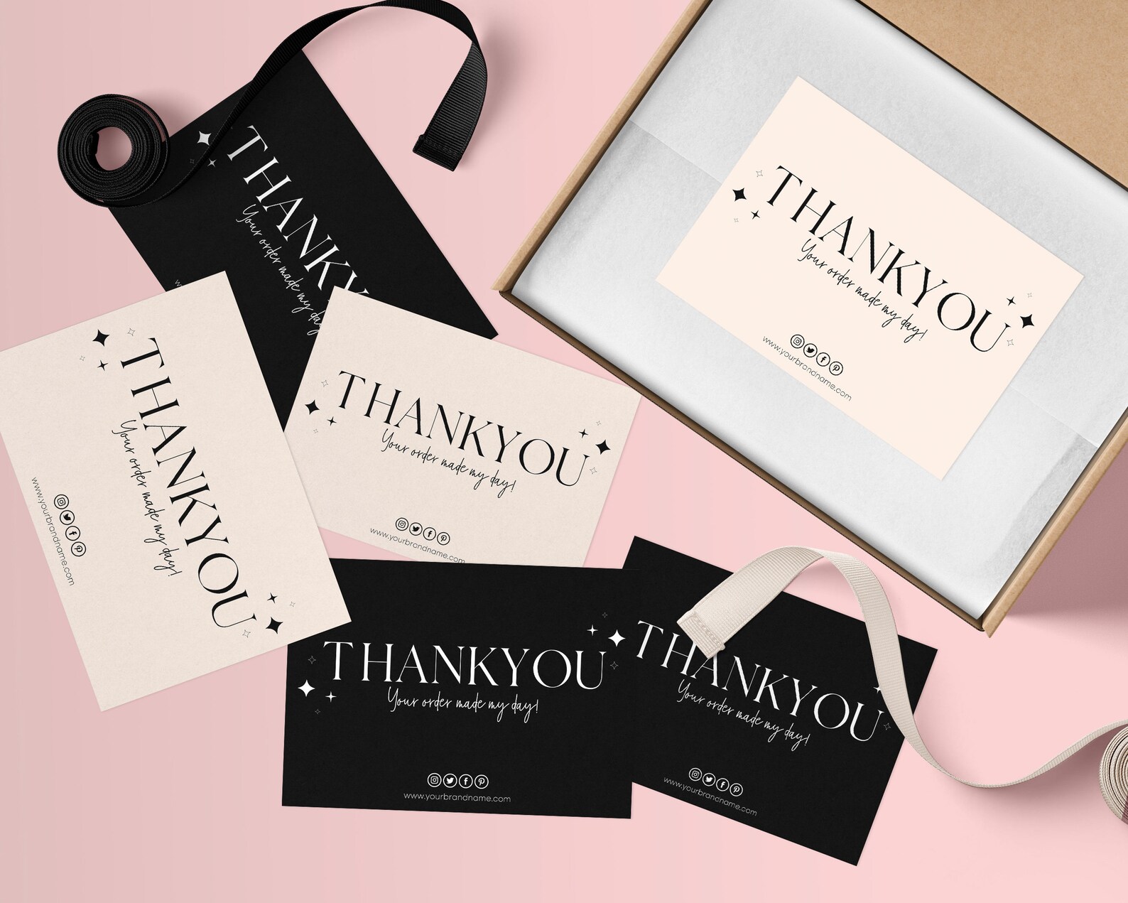 BOHO Branded Packaging Templates Editable Template Bundle | Etsy