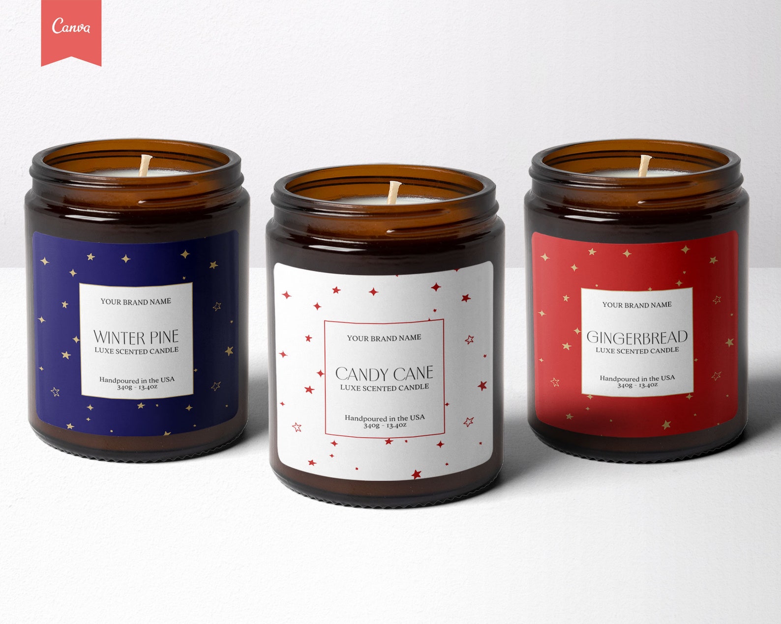 CHRISTMAS Editable Candle Label, SEASONAL Candle Label Design, Candle ...