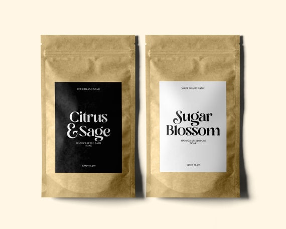 MINIMAL Editable Pouch Label Template Custom Product Label | Etsy