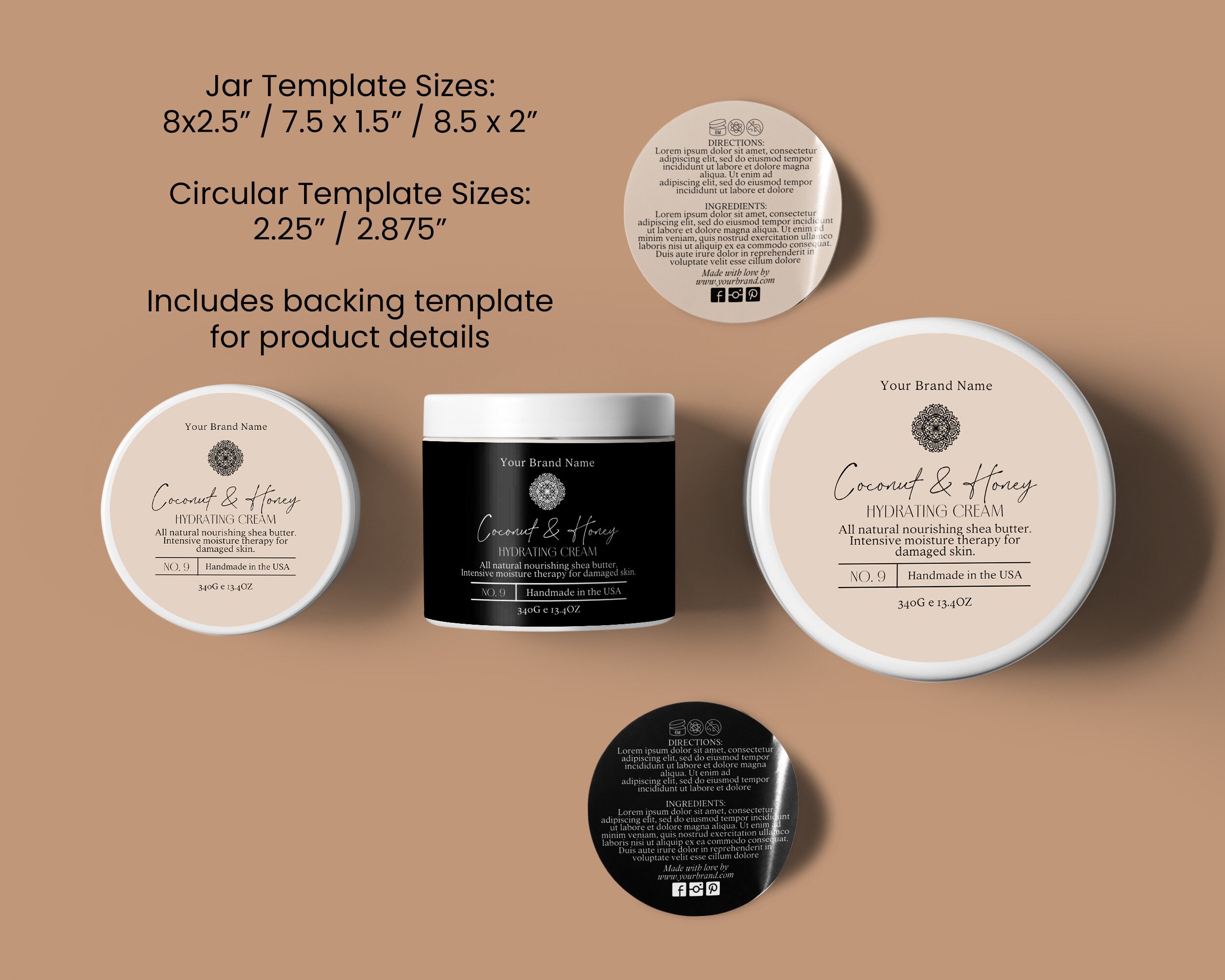 NATURAL Skincare Product Labels Editable Cosmetic Labels - Etsy