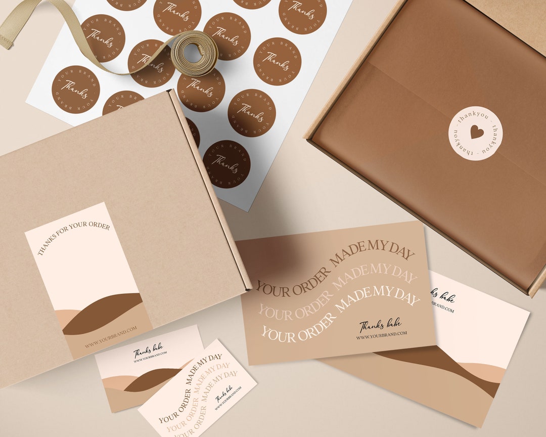 BOHO Branded Packaging Templates, Editable Template Bundle, Customer ...