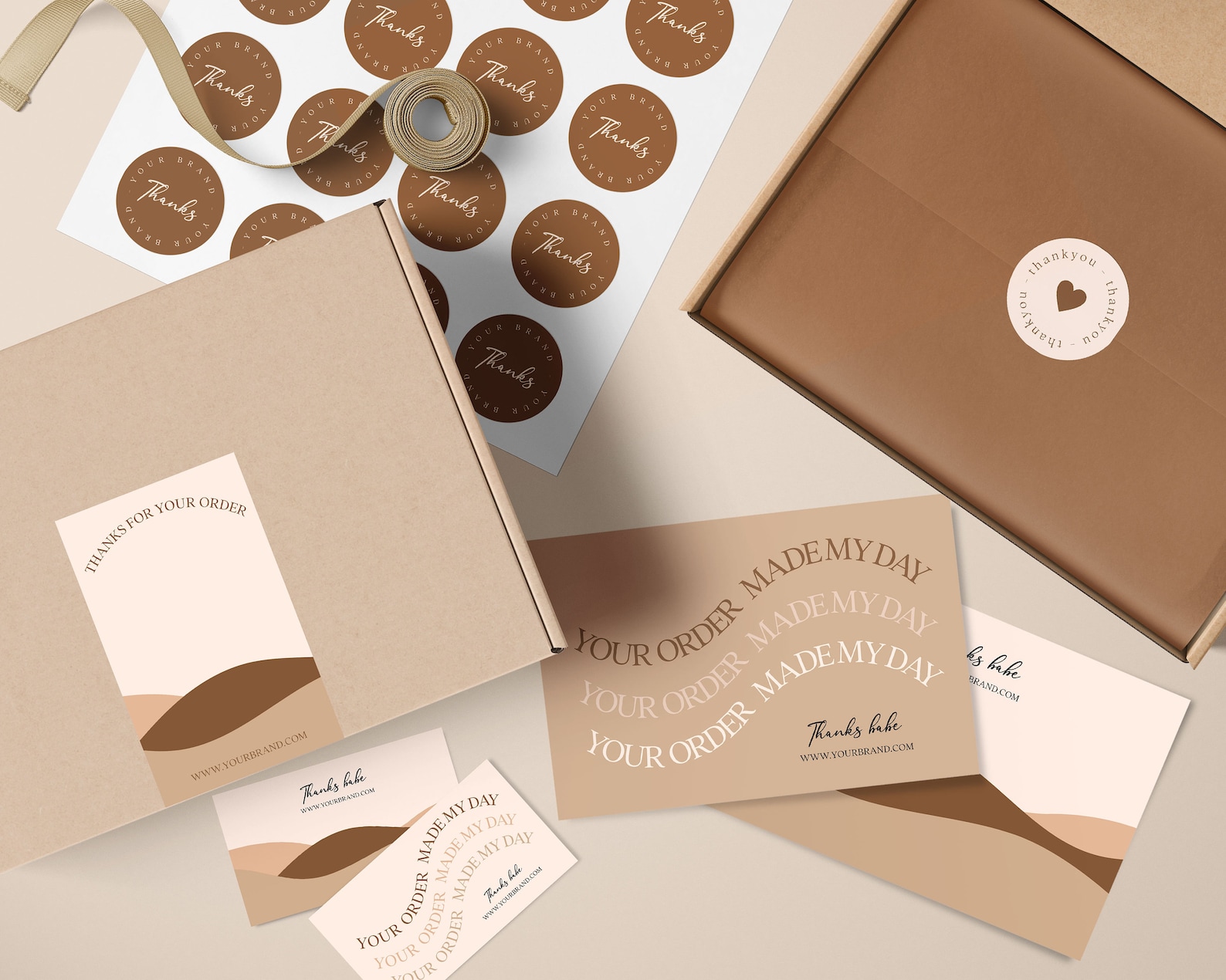 BOHO Branded Packaging Templates Editable Template Bundle - Etsy