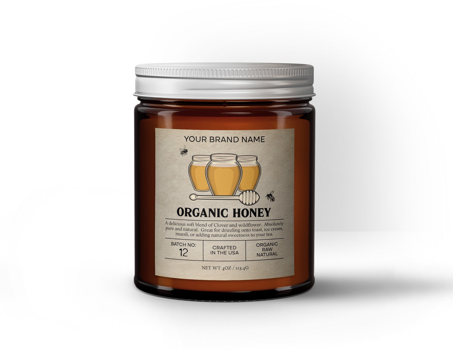 Editable HONEY Label Round Jam Label Honey Label Printable | Etsy