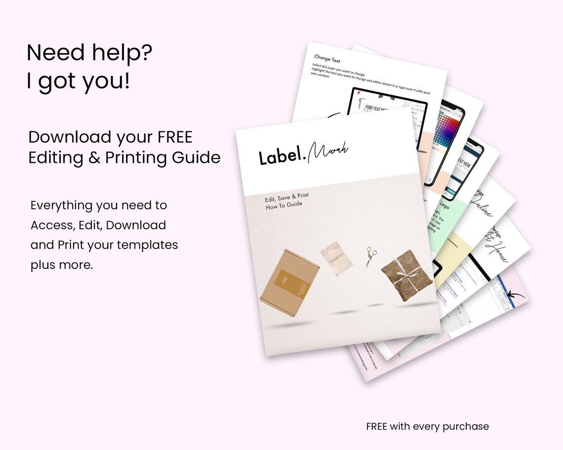 BOHO Branded Packaging Templates Editable Template Bundle | Etsy