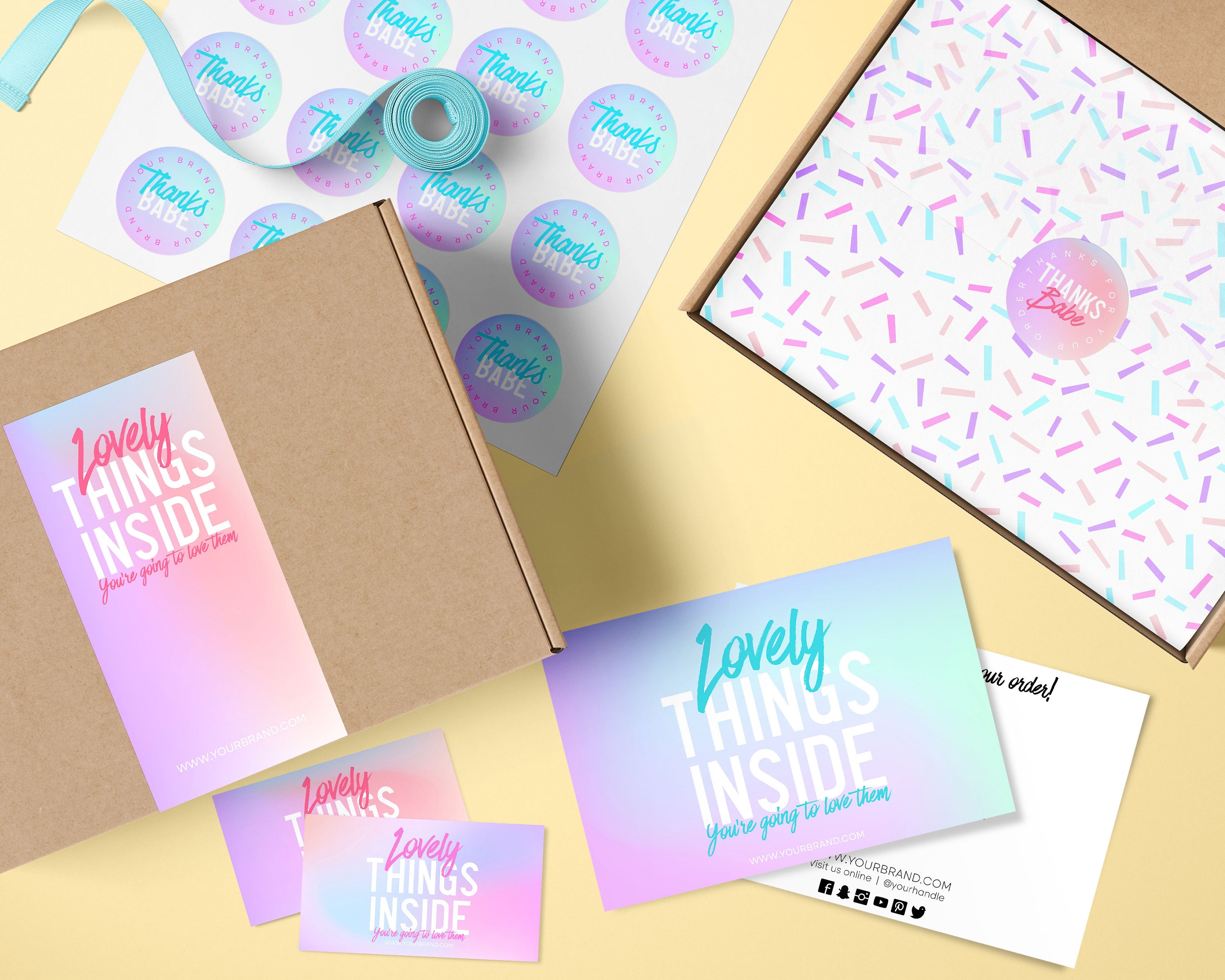 GRADIENT Branded Packaging Templates Editable Branded | Etsy