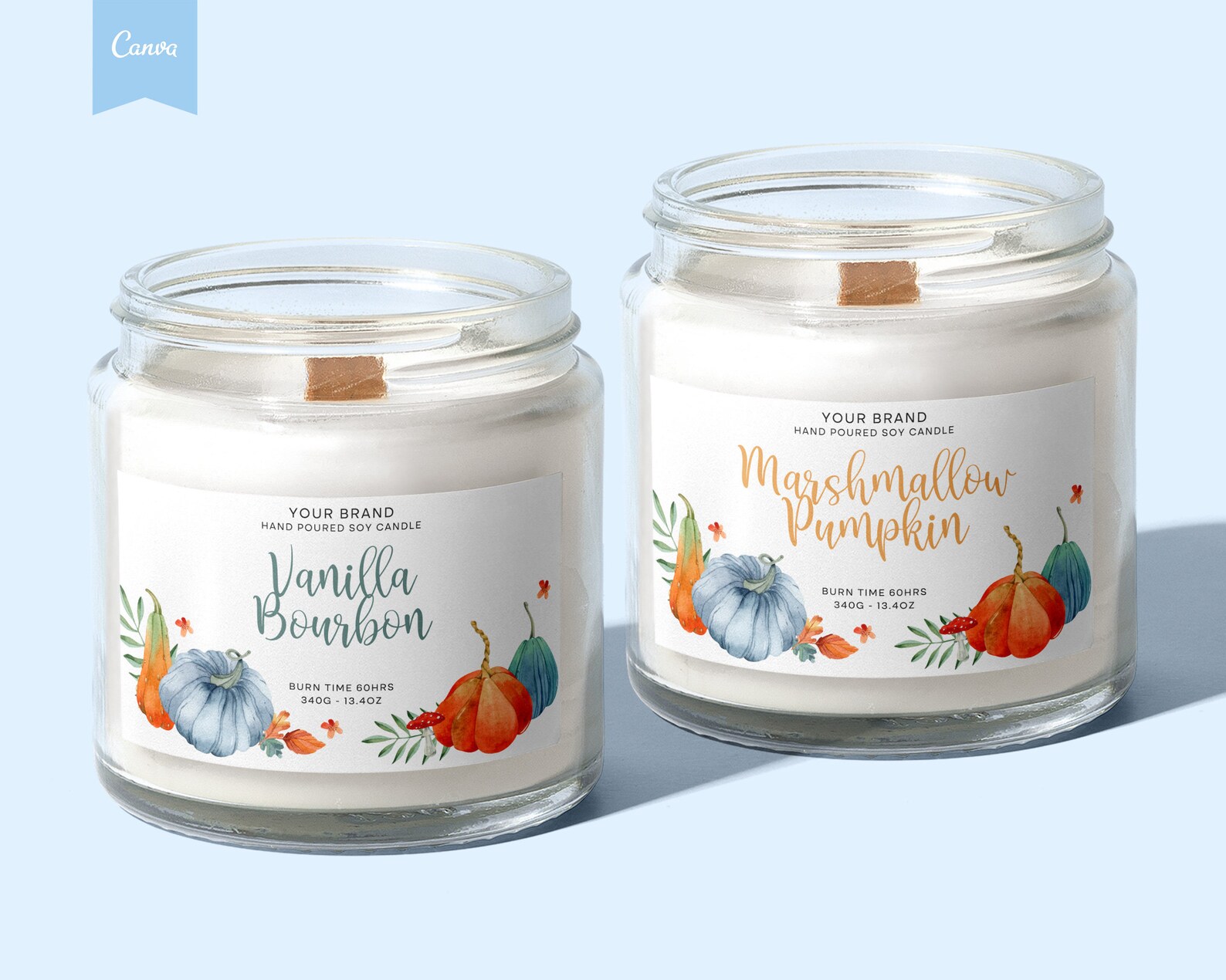 SEASONAL Editable Candle Label Fall Candle Label Design Wax - Etsy