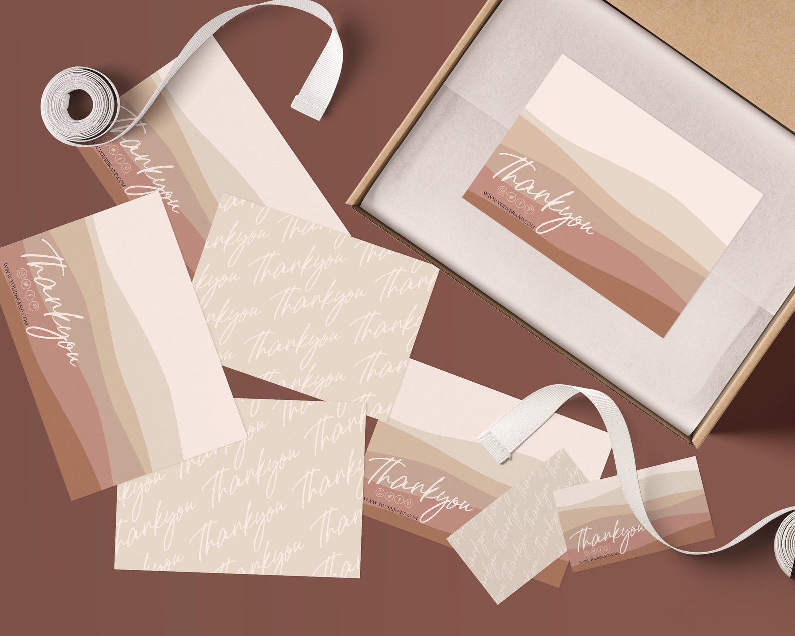 BOHO Branded Packaging Templates Editable Template Bundle - Etsy