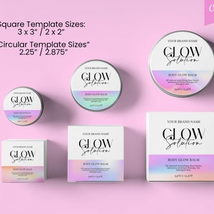 Modern GRADIENT Cosmetic Labels, Editable Body Product Labels, DIY ...