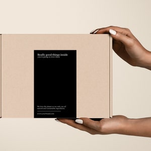 NEUTRAL Branded Packaging Templates, MINIMAL Editable Box Seal Template ...