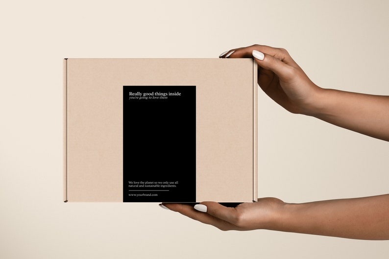 NEUTRAL Branded Packaging Templates MINIMAL Editable Box Seal - Etsy