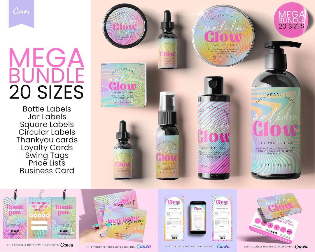 Editable Cosmetic MEGA BUNDLE, Product Label Template, Diy Cosmetic ...