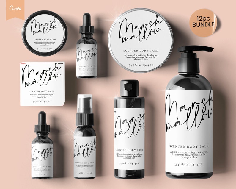 Editable Body Product Labels CANVA DIY Cosmetic Labels - Etsy