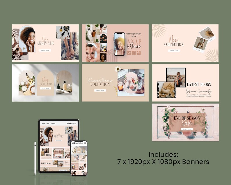DIY Website Banner Templates CANVA Editable Banners Custom - Etsy
