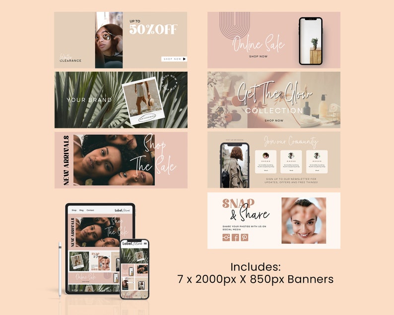 DIY Website Banner Templates CANVA Editable Banners Custom - Etsy