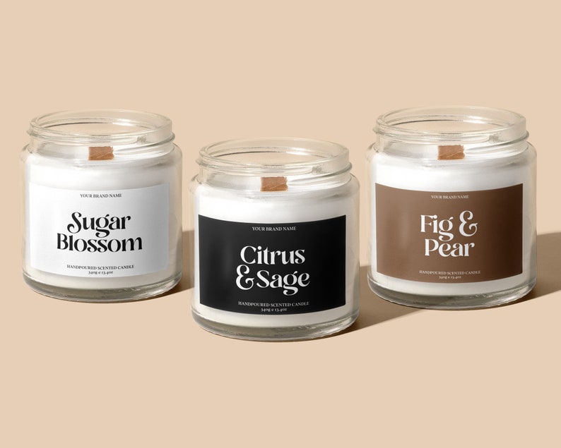 BOHO Editable Candle Label RETRO Candle Label Design - Etsy