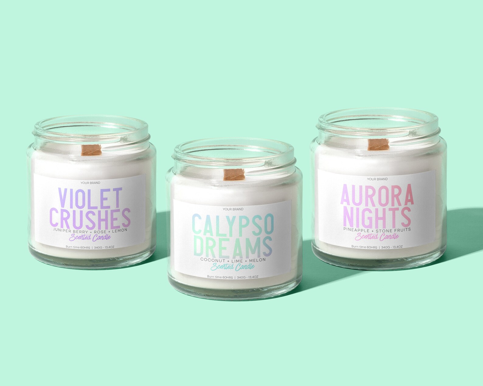 GRADIENT Editable Candle Label, Candle Label Design, Candle Sticker ...