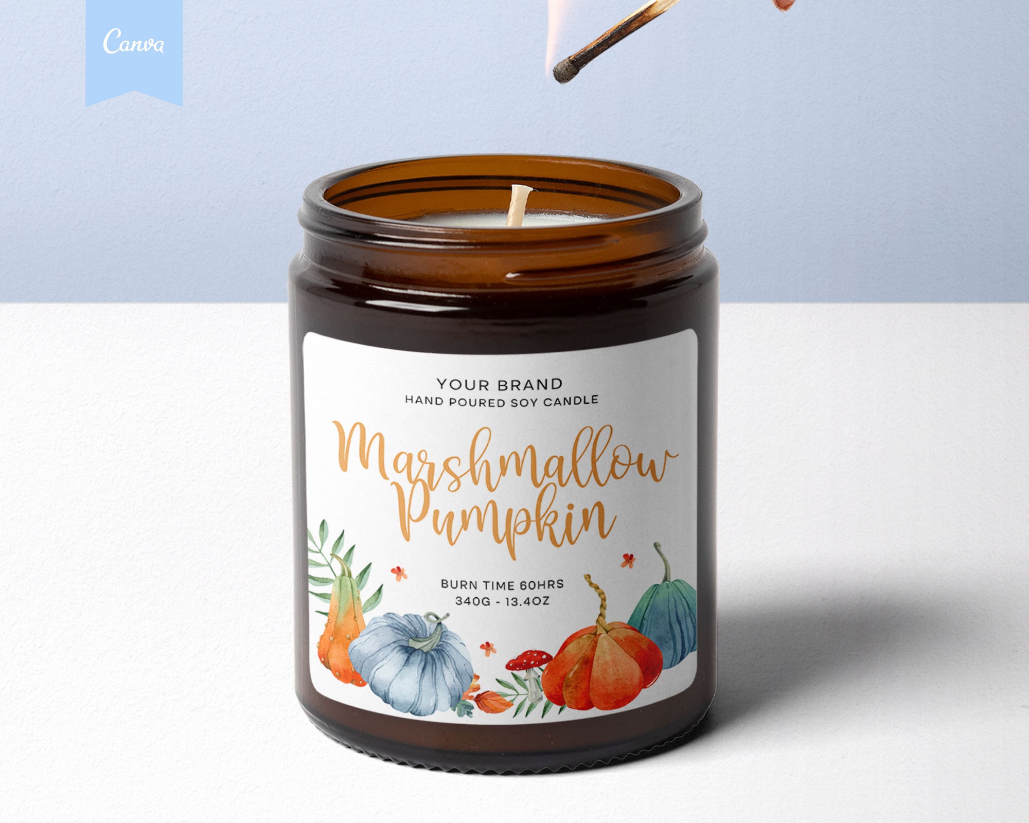 SEASONAL Editable Candle Label Fall Candle Label Design Wax - Etsy